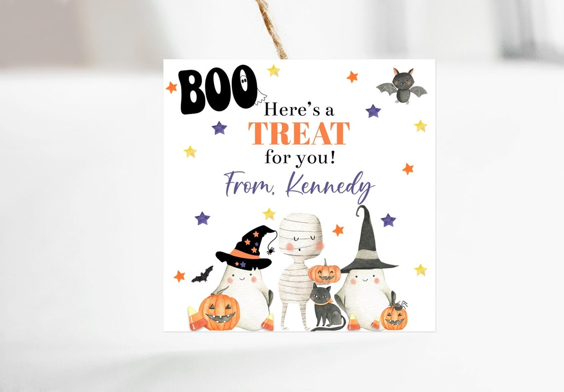 Printable Halloween Treat Tag Halloween Birthday Party - Etsy
