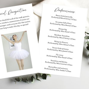 Editable Dance Recital Program Template, Printable Ballet Recital ...