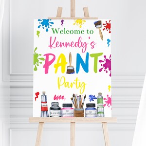 Editable Paint Party Welcome Sign Template Printable Painting Party ...