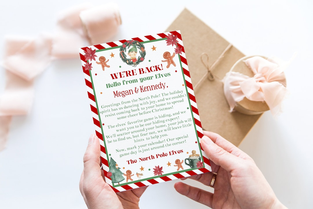 Editable We're Back Elf Letter Template, Boy Elf Letter, Hello From ...