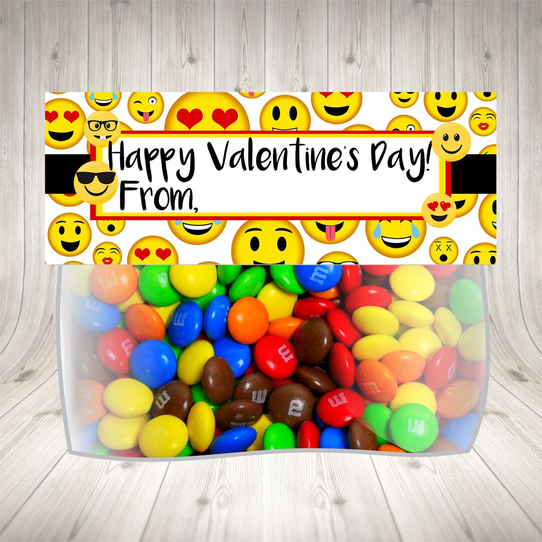 Emoji Bag Topper, Emoji Valentine, Printable Emoji, Valentine's Day ...