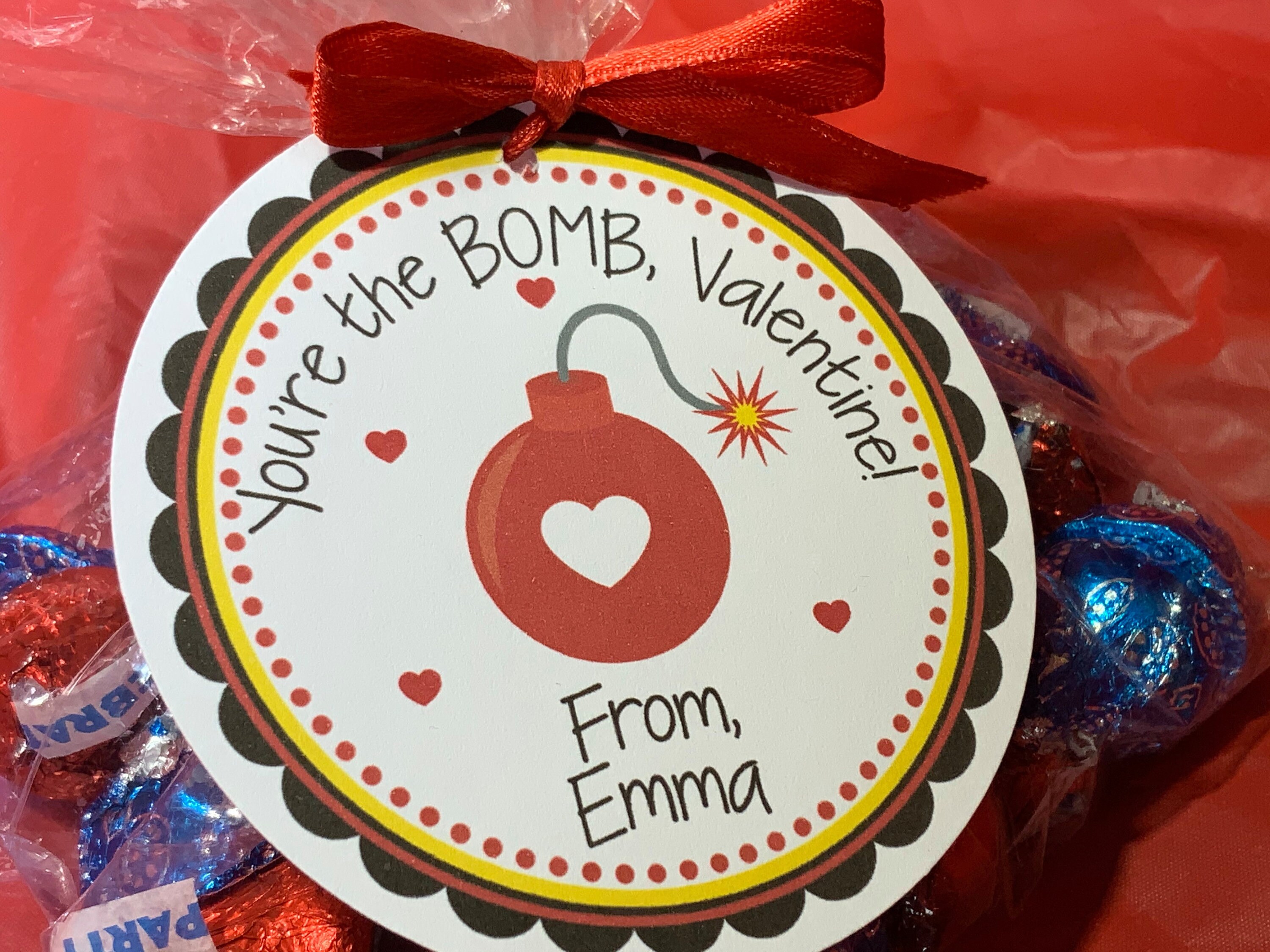 Bomb Valentine, You're the Bomb Tag, Bath Bomb, Bomb Tag, Valentine's ...