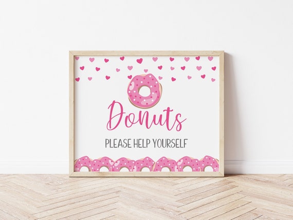 Printable Donuts Sign, Donut Birthday Party, Donut Table Sign, Donuts ...