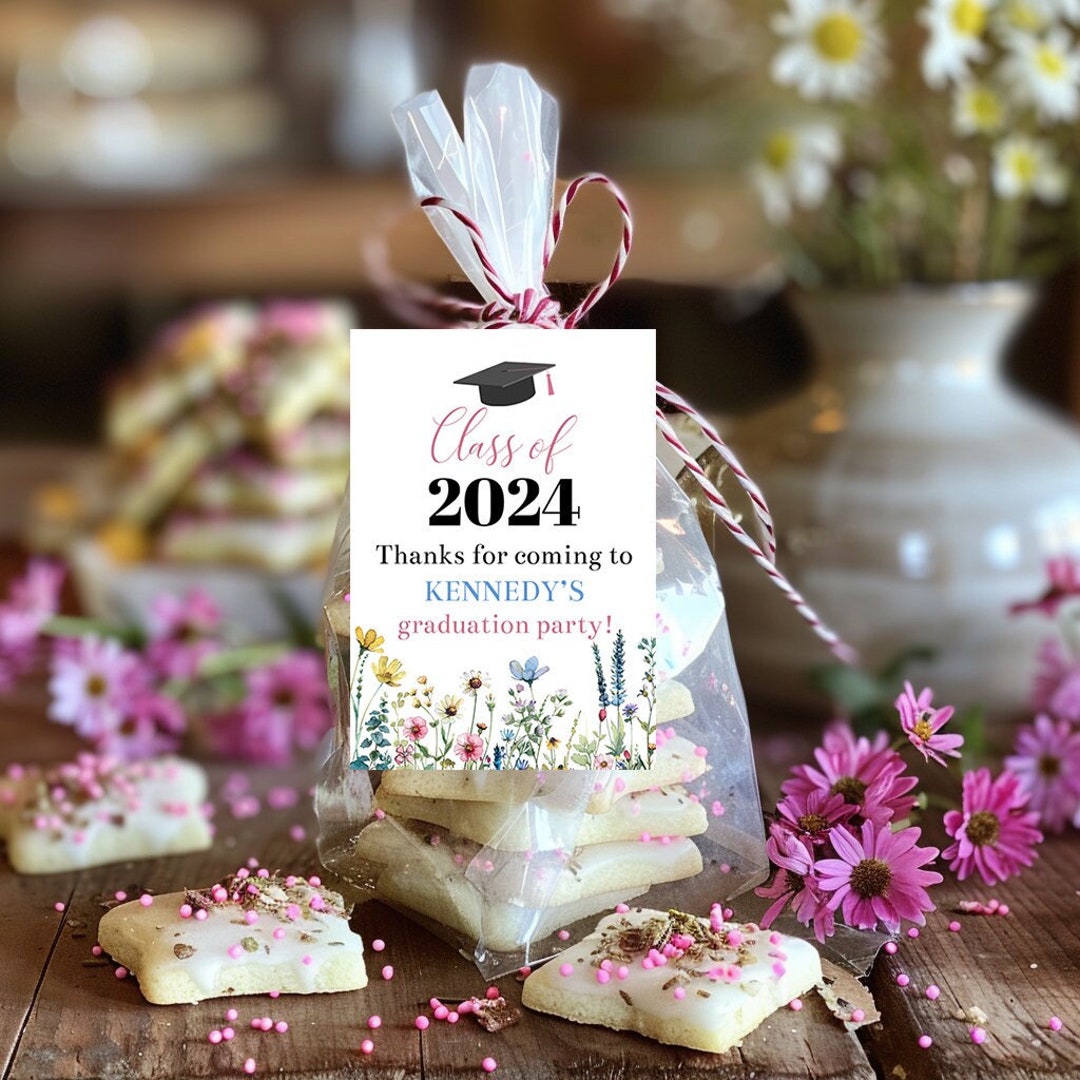 Editable Wildflower Graduation Favor Tag Template, Printable Wildflower ...