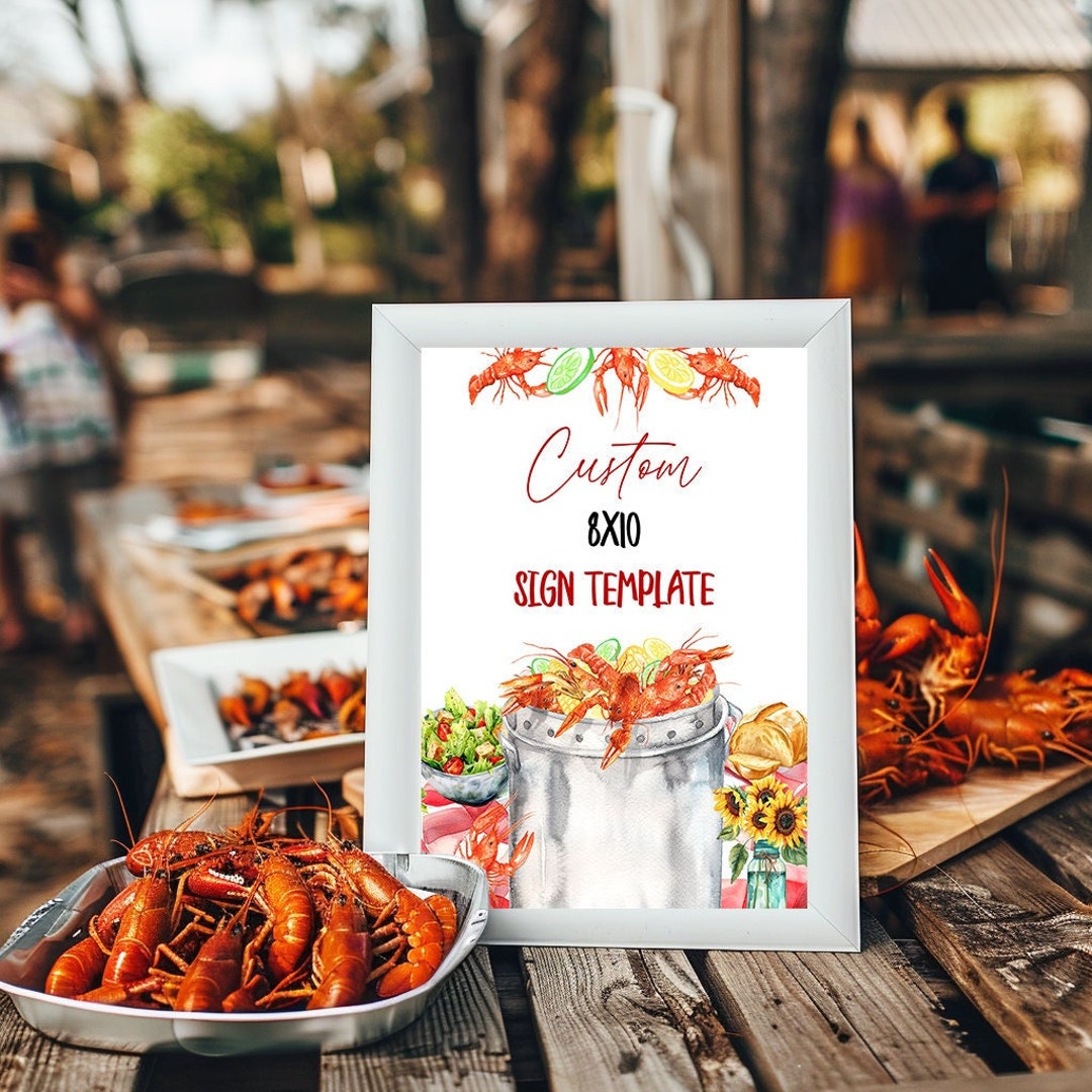 Crawfish Boil Custom Sign Template 8x10printable Craw Fish Boil ...