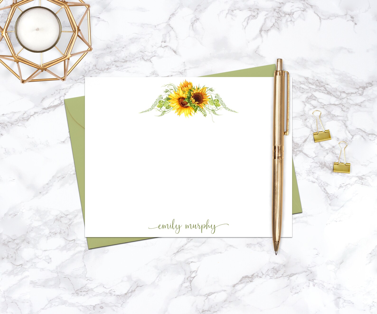 Personalized Sunflower Stationery Rustic Stationary | Etsy