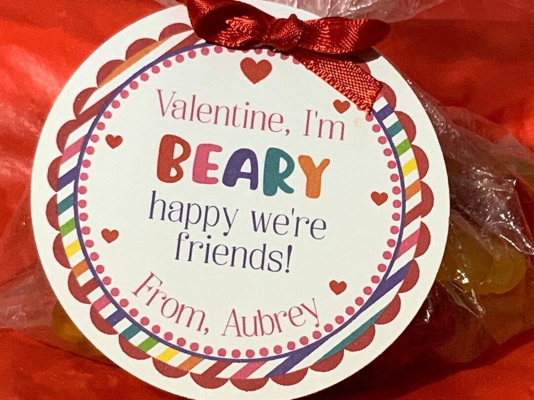 Bear Valentine, Gummy Bear, I'm Beary Happy We're Friends, Valentine's ...