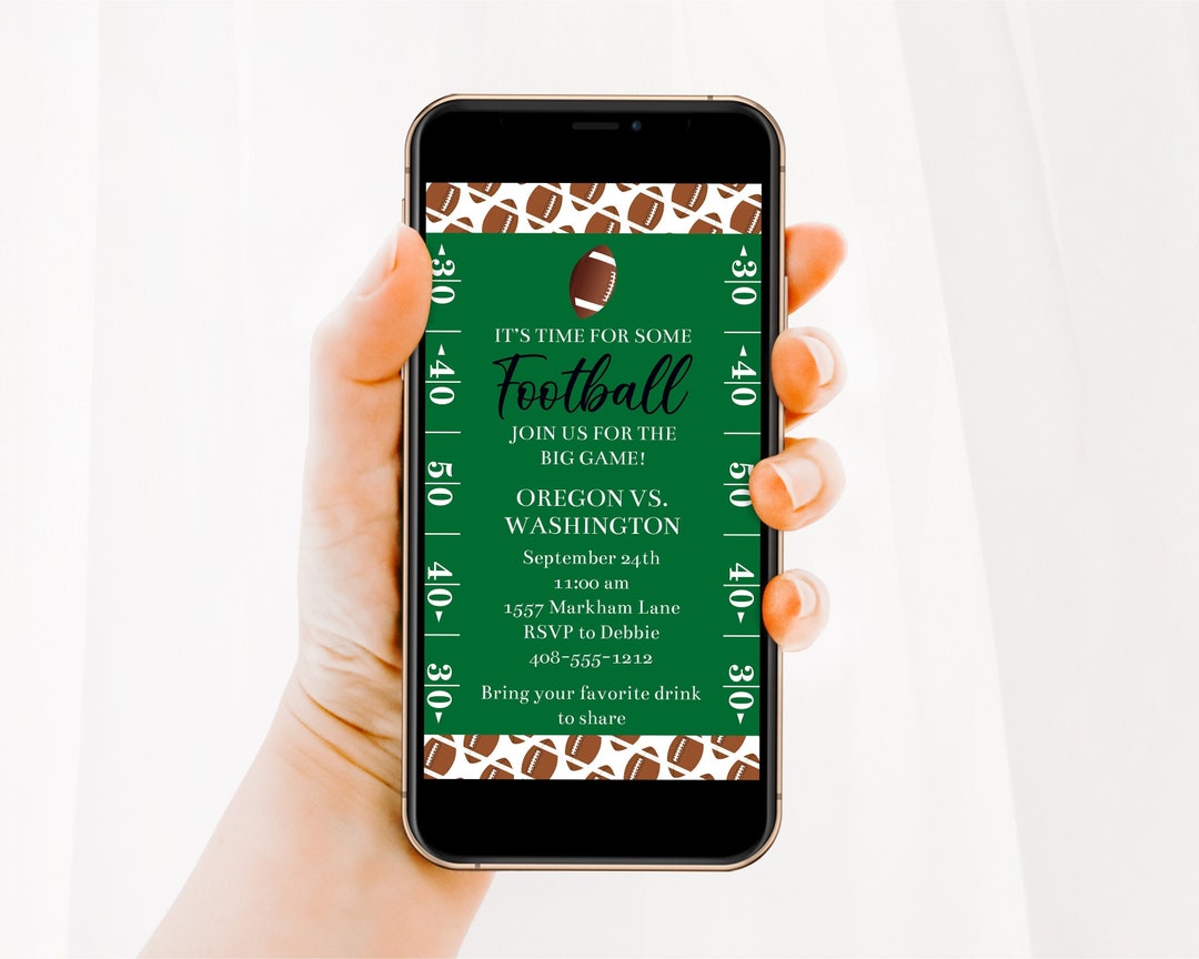 Editable Football Game Digital Invitation Template Tailgate Party Evite ...