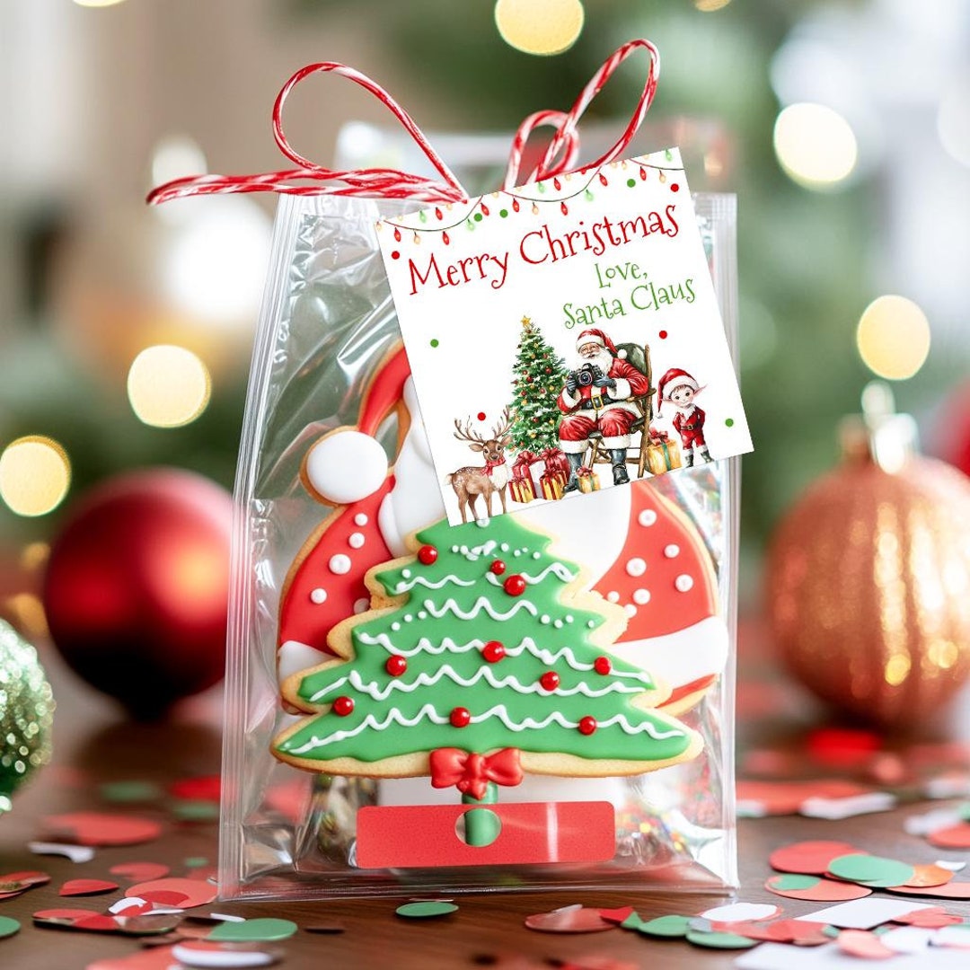 Santa Claus Tag, Photos With Santa Gift Tag Editable Christmas Tag ...