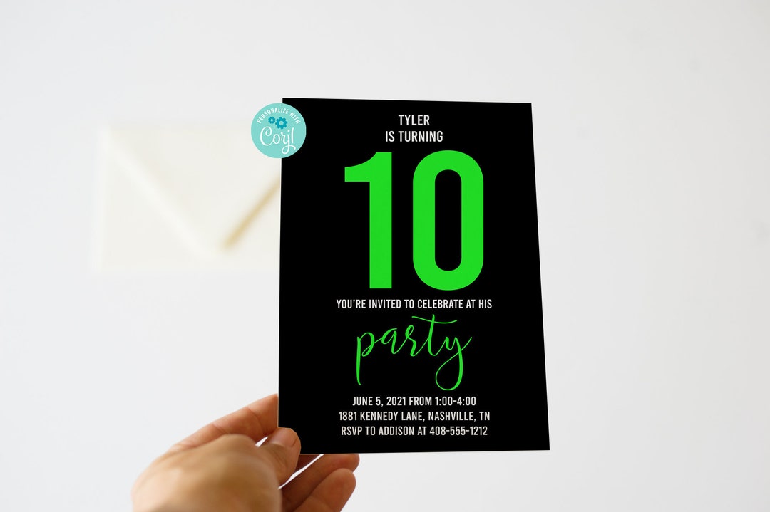 Editable Teenager Birthday Invitation, Teen Party, Boy Birthday Party ...