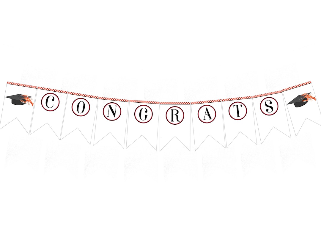 Printable Crawfish Boil Graduation Congrats Banner, Instant Download ...