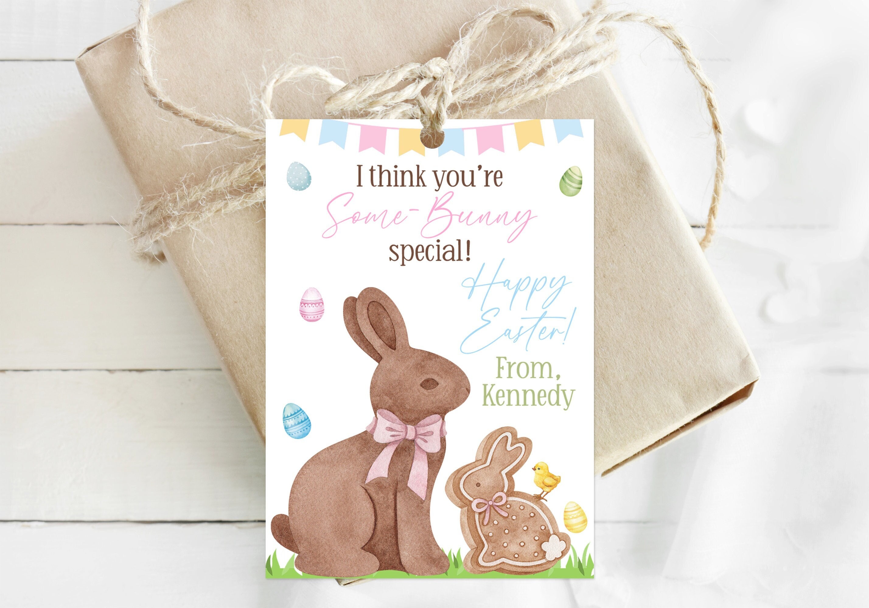 Editable Easter Gift Tag, Easter Gift Basket Tag, Printable I Think ...