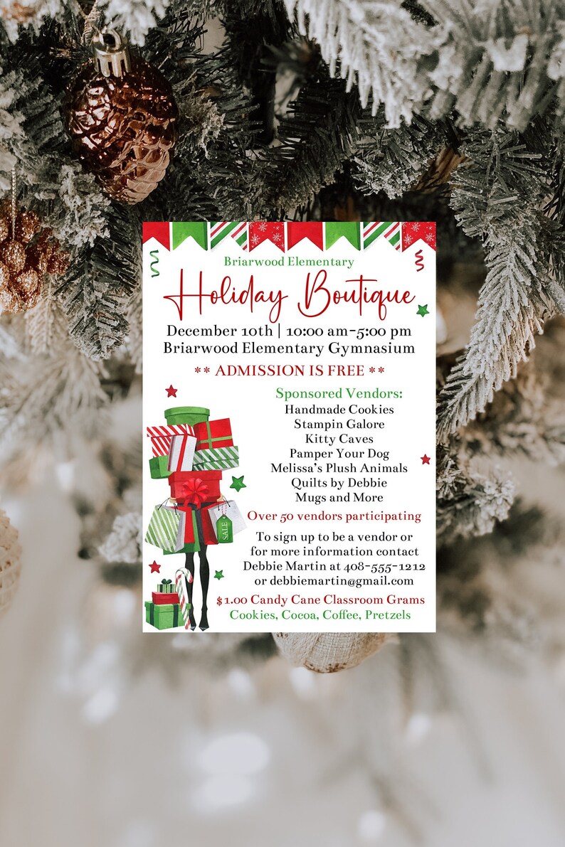 Editable Holiday Market Invitation Template Holiday Boutique - Etsy