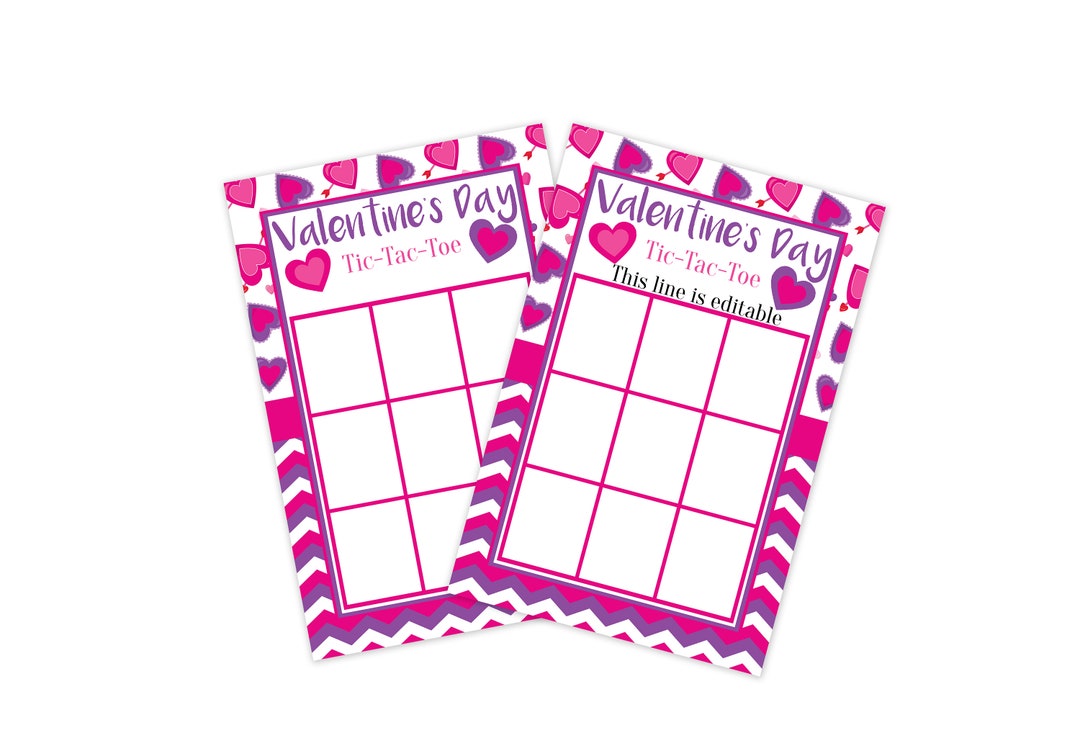 Valentines Tic Tac Toe, Editable Tic Tac Toe, Valentine Exchange ...