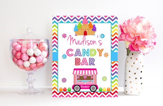 Candy Bar Sign, Printable Candy Shoppe Sign, Candy Shoppe, Candy Buffet ...