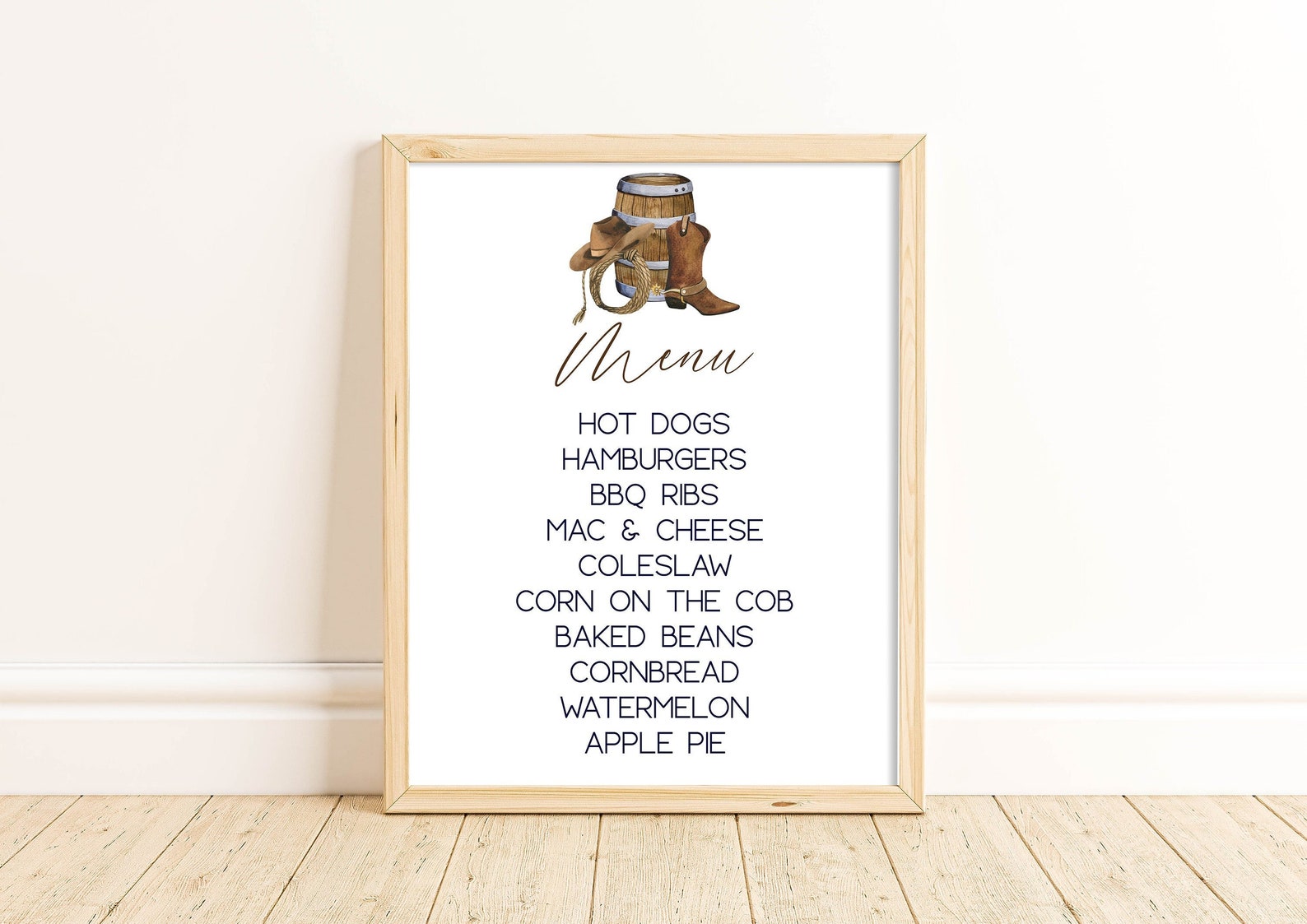 Editable Cowboy Dinner Menu Wild West Food Menu Sign - Etsy
