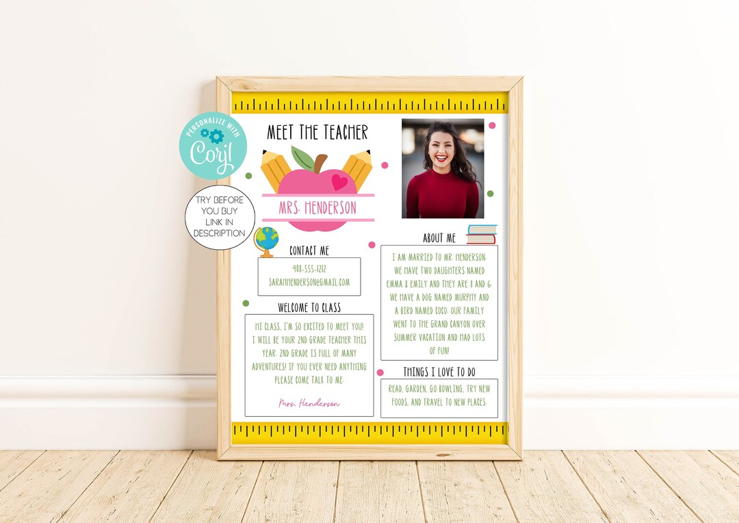 Meet the Teacher Back to School Letter School Open House Back to School ...