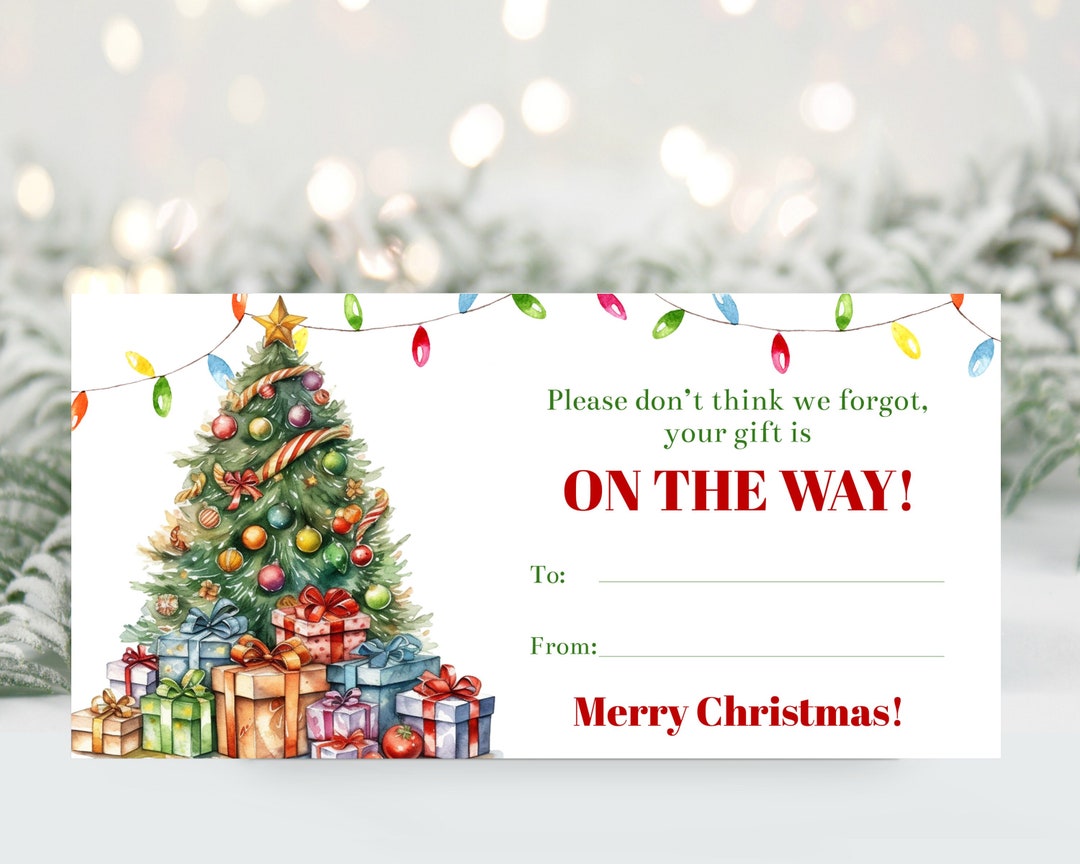 Printable Gift is on the Way Christmas Voucher Template Christmas Gift ...