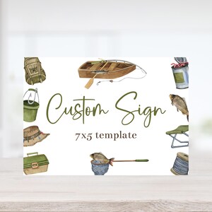 Editable Fishing Party Custom Sign Templates, Printable Fishing ...