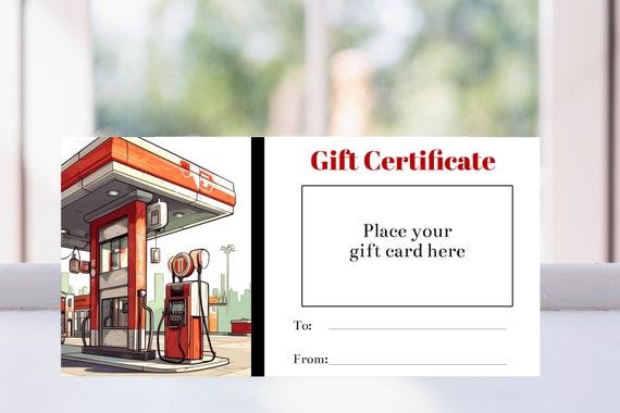 Printable Gas Certificate to Add Your Own Gas Gift Card To Editable Gasoline Gift Certificate Template Gas Coupon Christmas Birthday Corjl Etsy UK