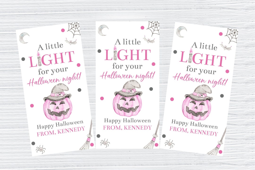 Printable Pink and Gray Glow Stick Tag A Little Light for Your ...