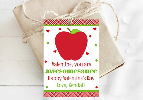 Editable You Are Awesomesauce Valentine Tag To Attach To Applesauce ...