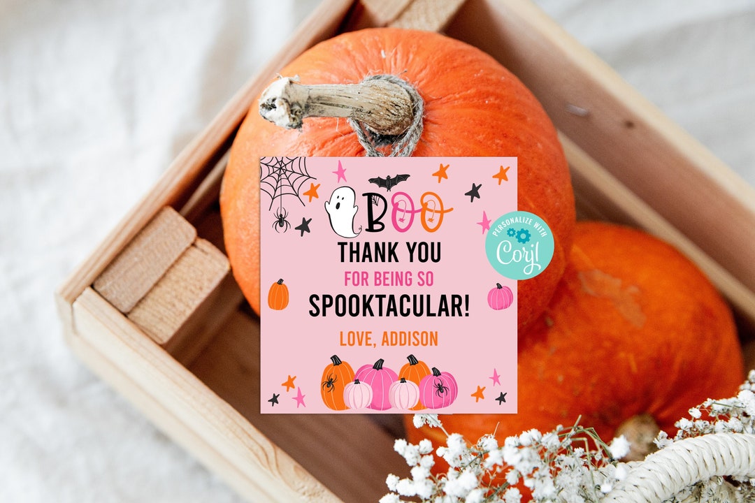 Thank You for Being Spooktacular, Printable Halloween Thank You Tag ...