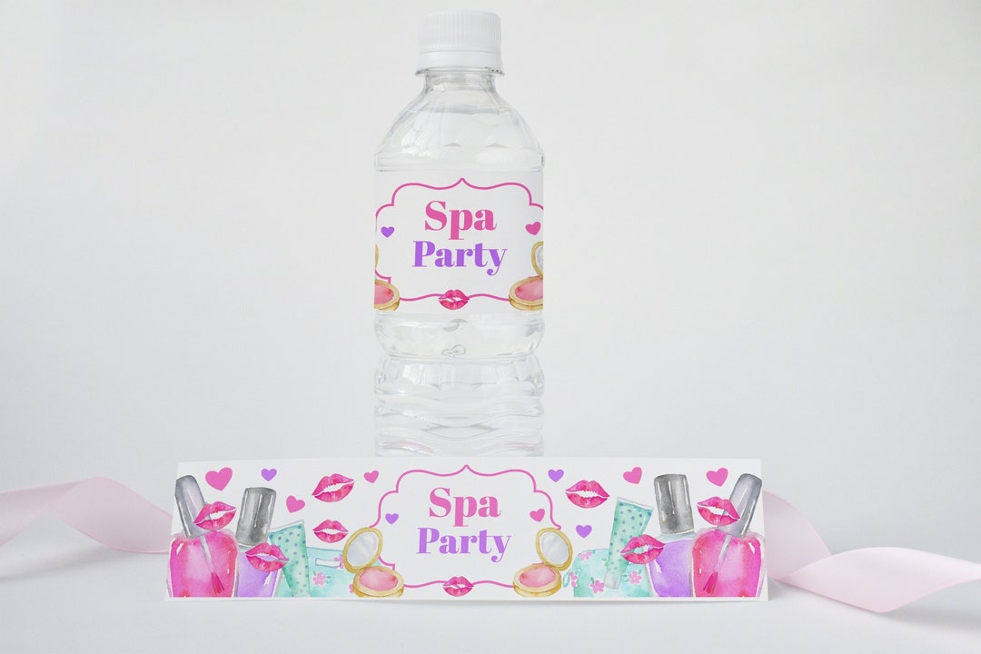 Spa Party Water Bottle Wrappers Manicure Party Decorations - Etsy
