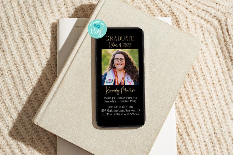 Graduation Party Evite Invitation Template Text or Email - Etsy