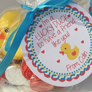 Editable Lucky Duck Valentine, Rubber Ducky, Valentine's Day, Corjl ...