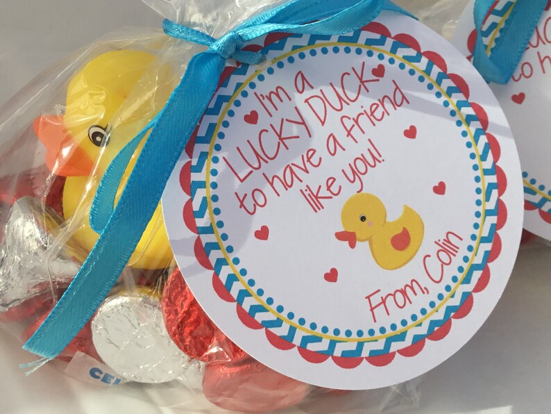 Editable Lucky Duck Valentine, Rubber Ducky, Valentine's Day, Corjl ...