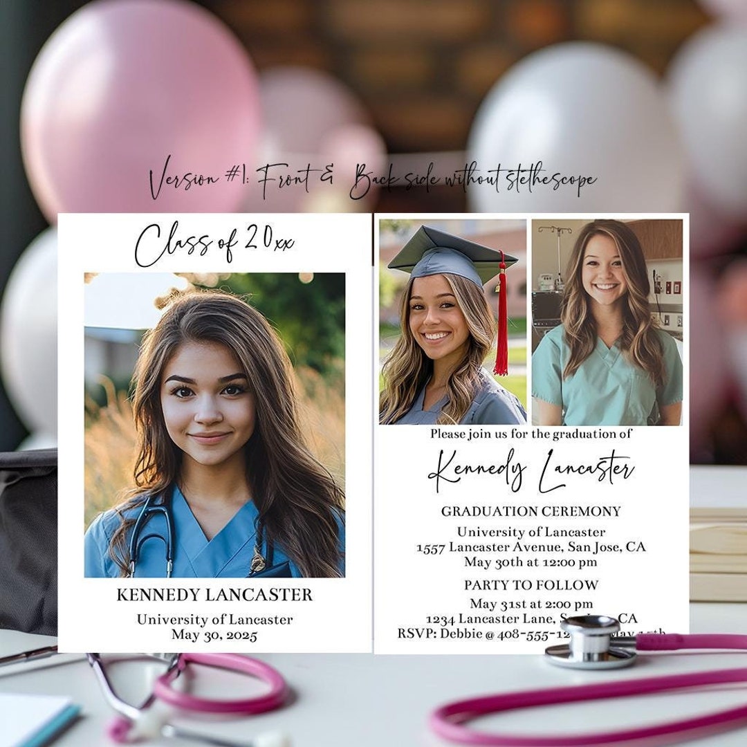 Editable Class of 2025 Nurse Graduation Announcement Template Printable ...