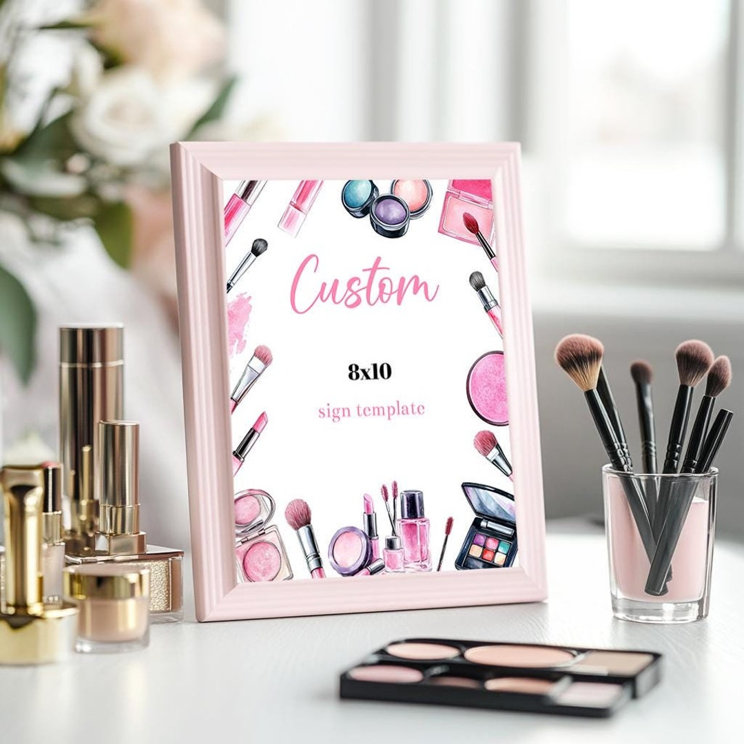 Editable Spa and Pamper Party Custom Sign Template, Makeup Party ...