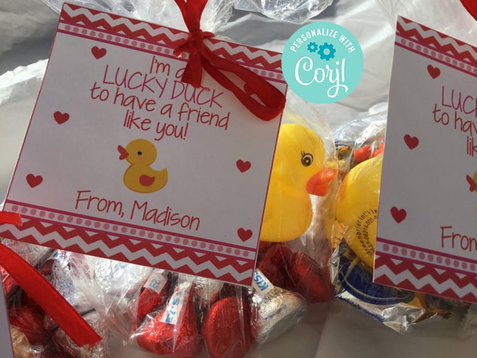 Editable Kids Valentines Duck Valentine Lucky Duck | Etsy