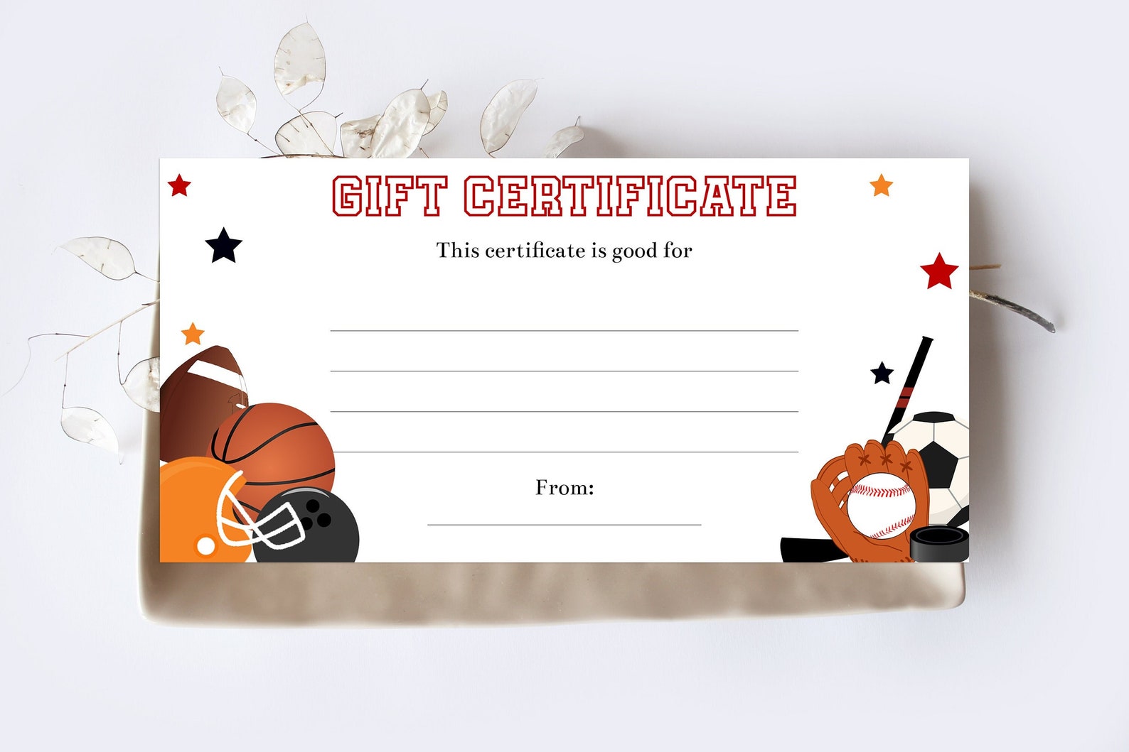 Editable Sports Gift Certificate Template Sporting Event - Etsy