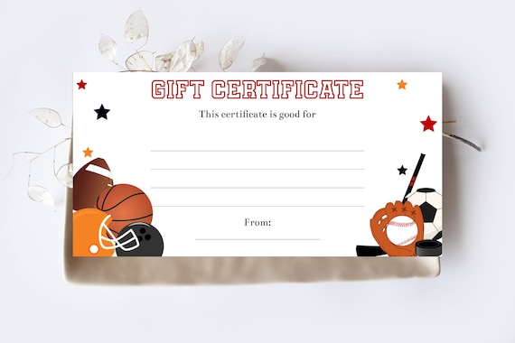 Editable Sports Gift Certificate Template, Sporting Event Coupon ...