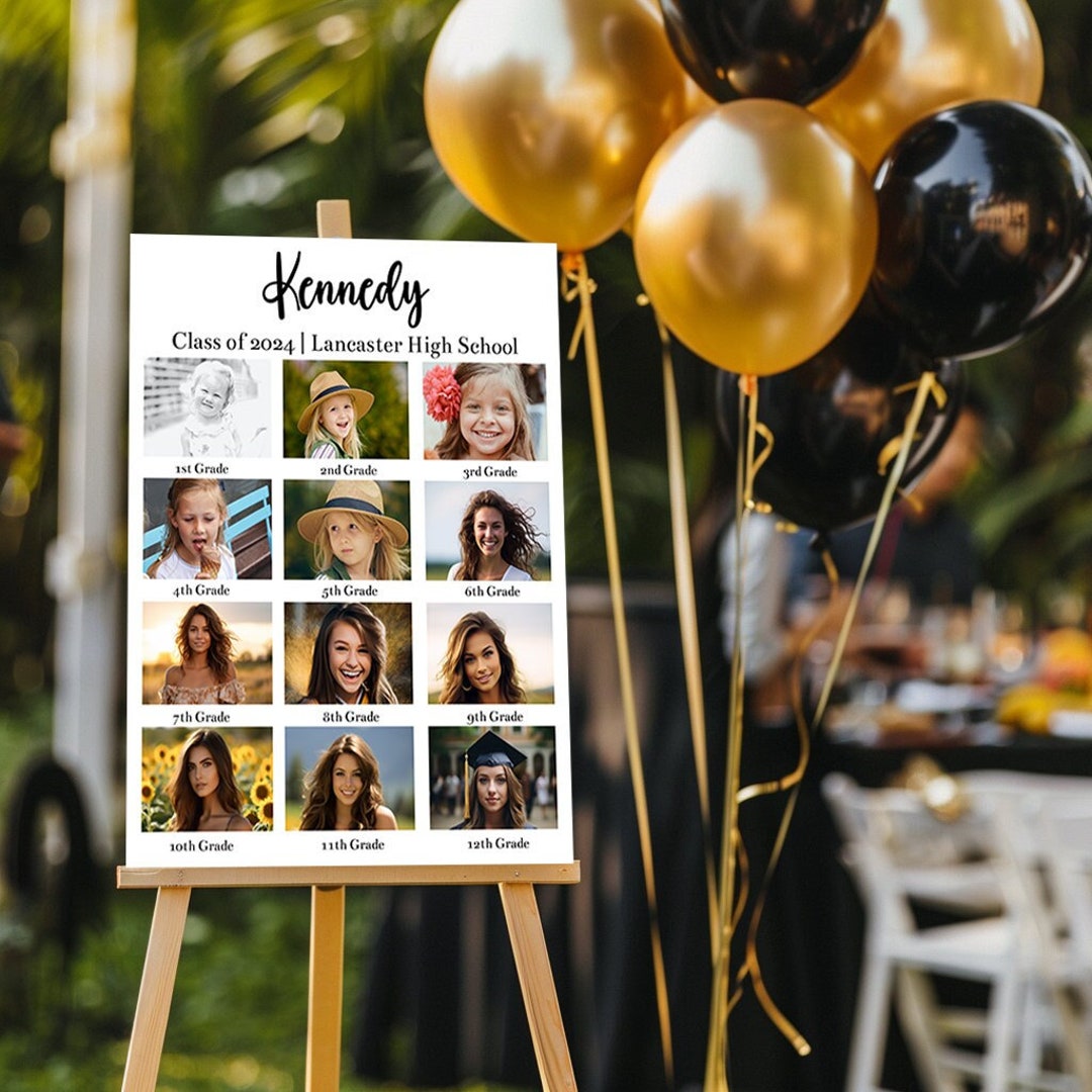 Graduation Party Welcome Sign, 16x20 Graduation Collage Template ...