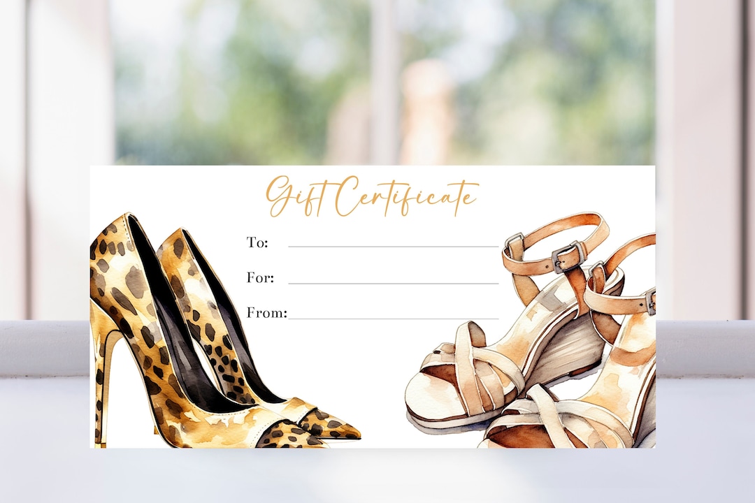 Editable Women's Shoe Gift Certificate Template Heels Womens Designer ...