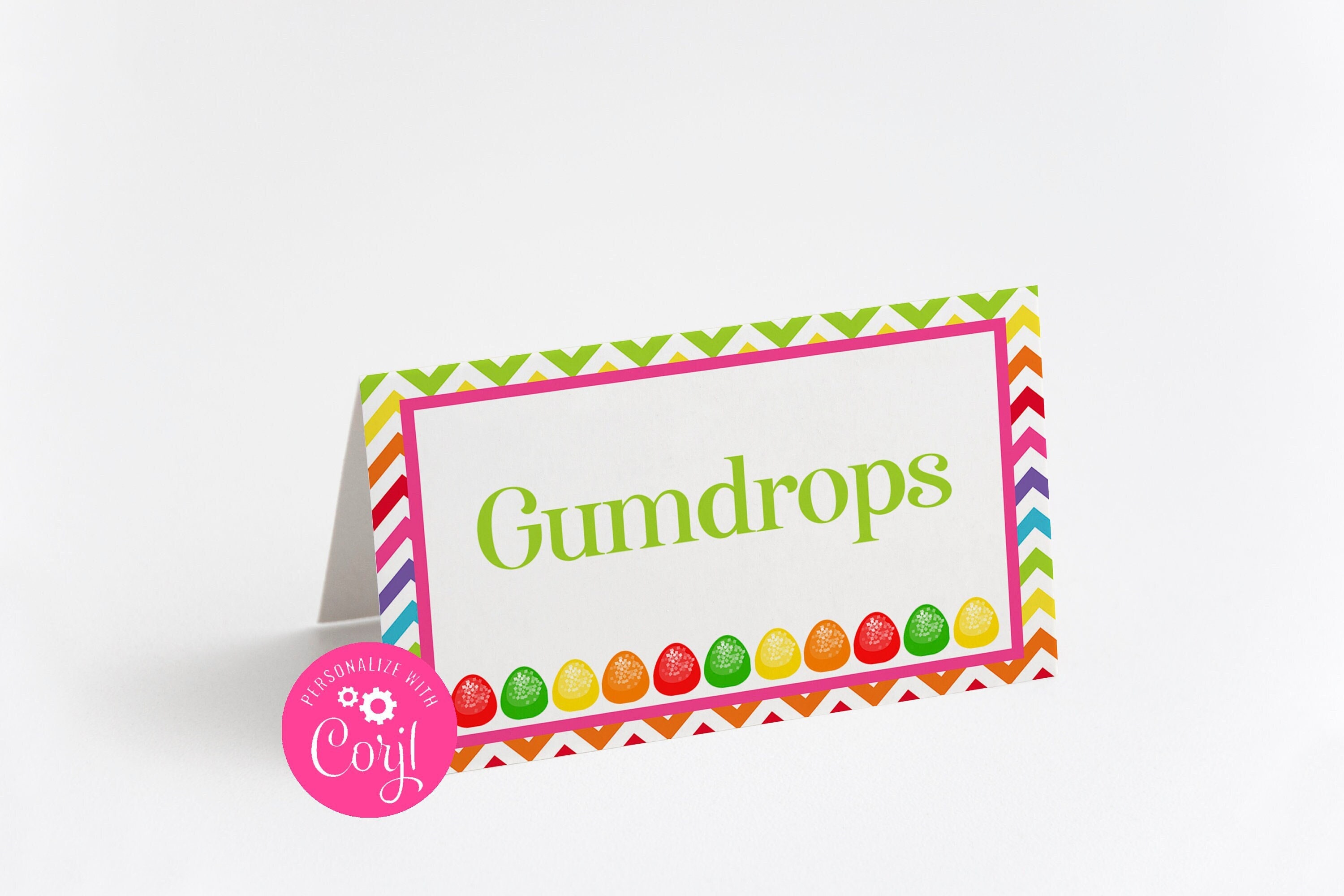 Editable Food Card Template Place Card Candy Party | Etsy