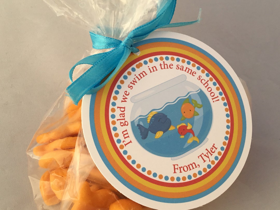 Printable Tags, Fish Valentine's Day Tag, so Glad We Swim in the Same ...