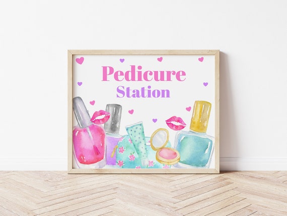 Spa Party Pedicure Station Sign, Spa Party Decorations, Mani Pedi Party ...