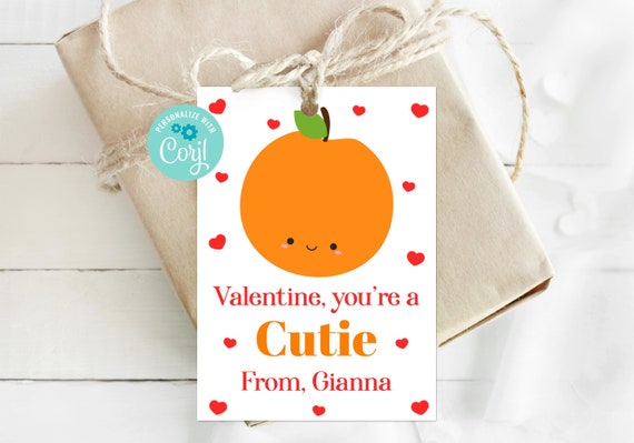Editable You're a Cutie Printable Valentine's Day Tag | Etsy
