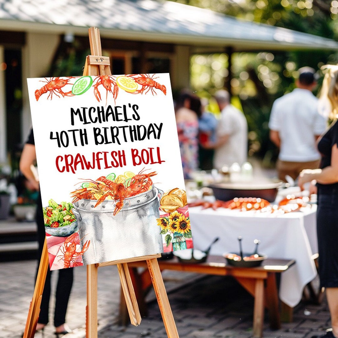 Editable Crawfish Boil Welcome Sign Template Printable 18x24 Crawfish ...