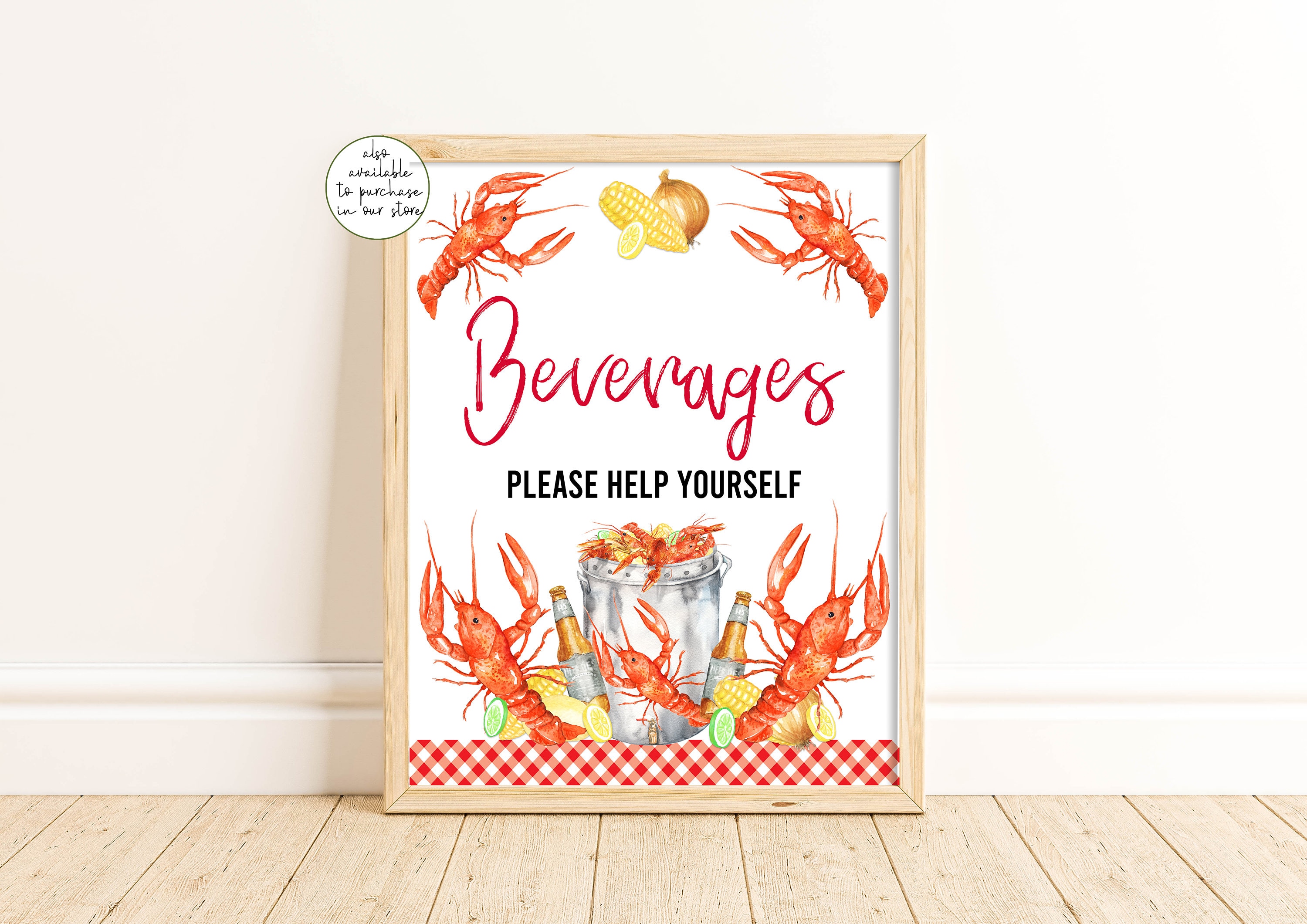 Printable Crawfish Bar Menu Sign, Drinks Sign, Crawfish Boil ...