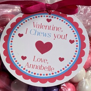 Valentine I Chews You, Bubble Gum Valentine Tag, Girls Valentine Tag ...