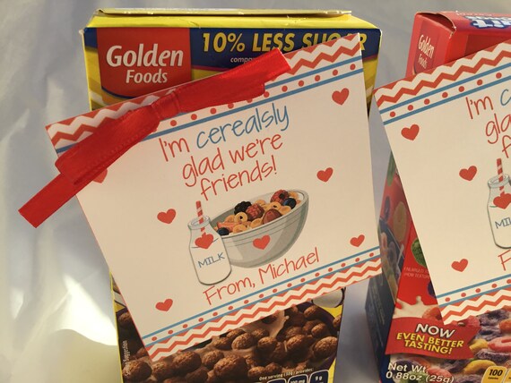 Cereal Valentine, Cereal, Valentine, Cerealsly, Cerally, Cereal Tag ...