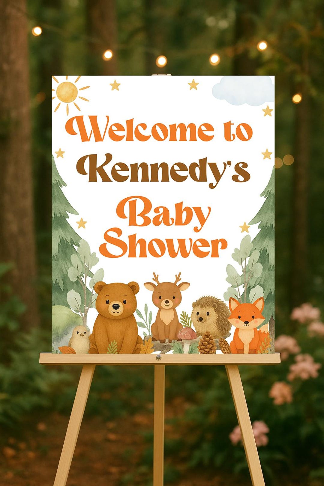 Editable Woodland Animals Welcome Sign Template Printable Forest ...