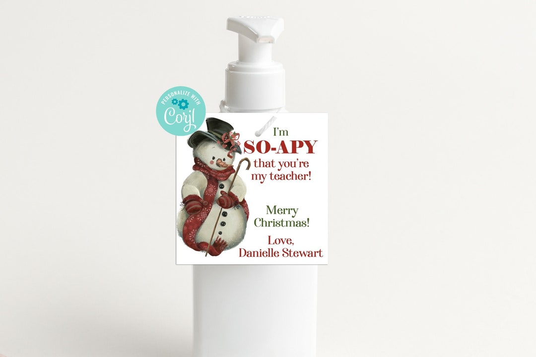 Editable Soap Christmas Tags Holiday Tag for Teacher - Etsy
