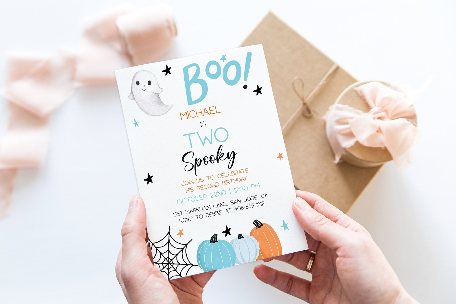 Printable Two Spooky Invitation Template | 2nd Birthday Invite ...