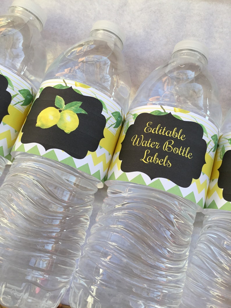 Editable Lemonade Water Bottle Labels Lemonade Decorations - Etsy